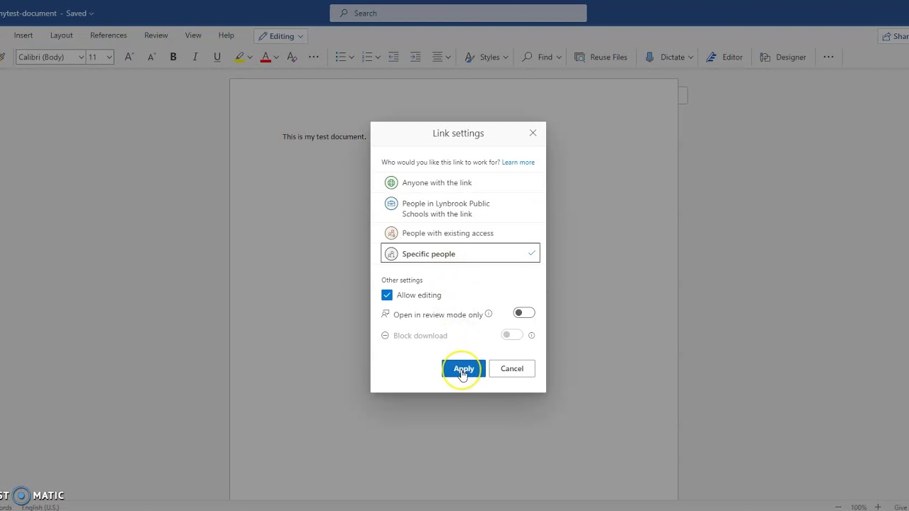 Office 365 - Sharing a File with Your Teacher - YouTube