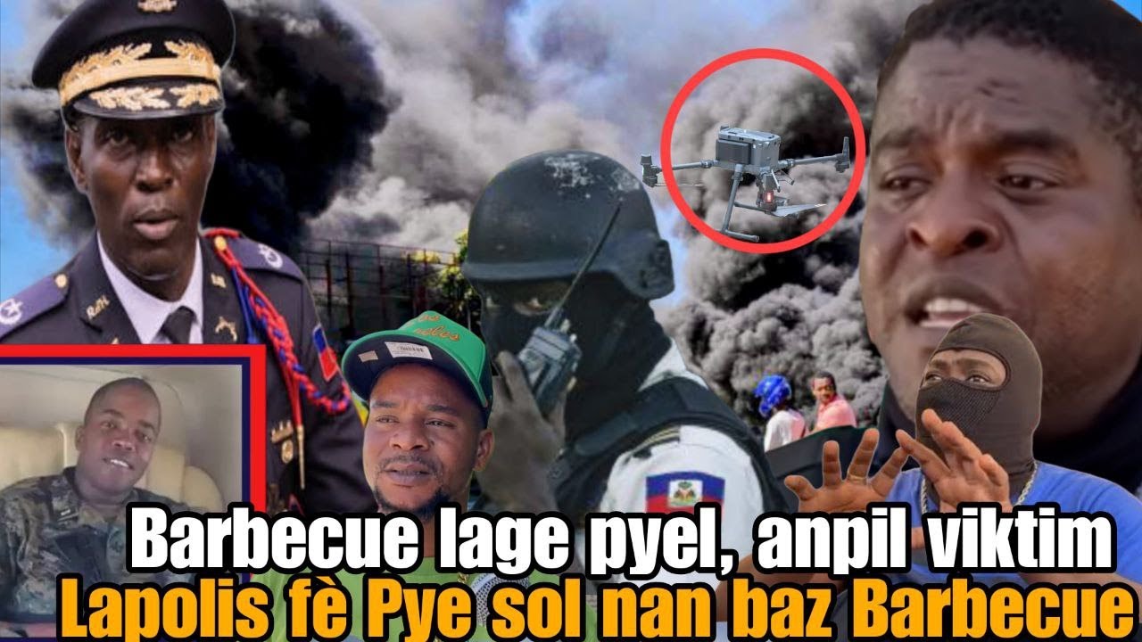 Lapolis fè pye sol Kay Barbecue, anpil bandi tonbe, Barbecue lage pyel ...