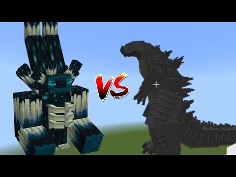Gozilla 2014vs king mutant warden - Minecraft mob battle - cool batte ...