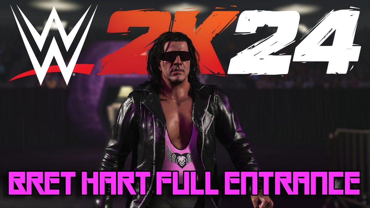 WWE 2K24 - Bret "Hit Man" Hart Full Entrance (1440p) - YouTube