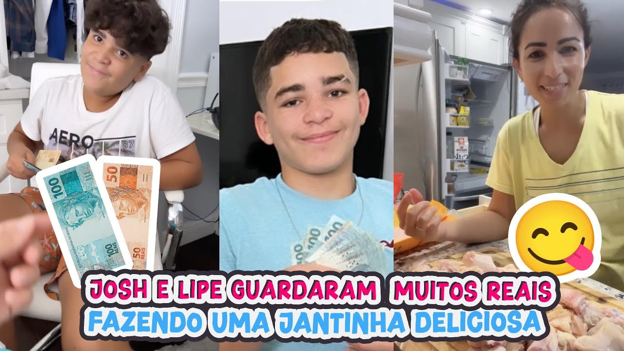 JOSH E LIPE GUARDARAM MUITOS REAIS + FAZENDO UMA JANTINHA MARAVILHOSA ...
