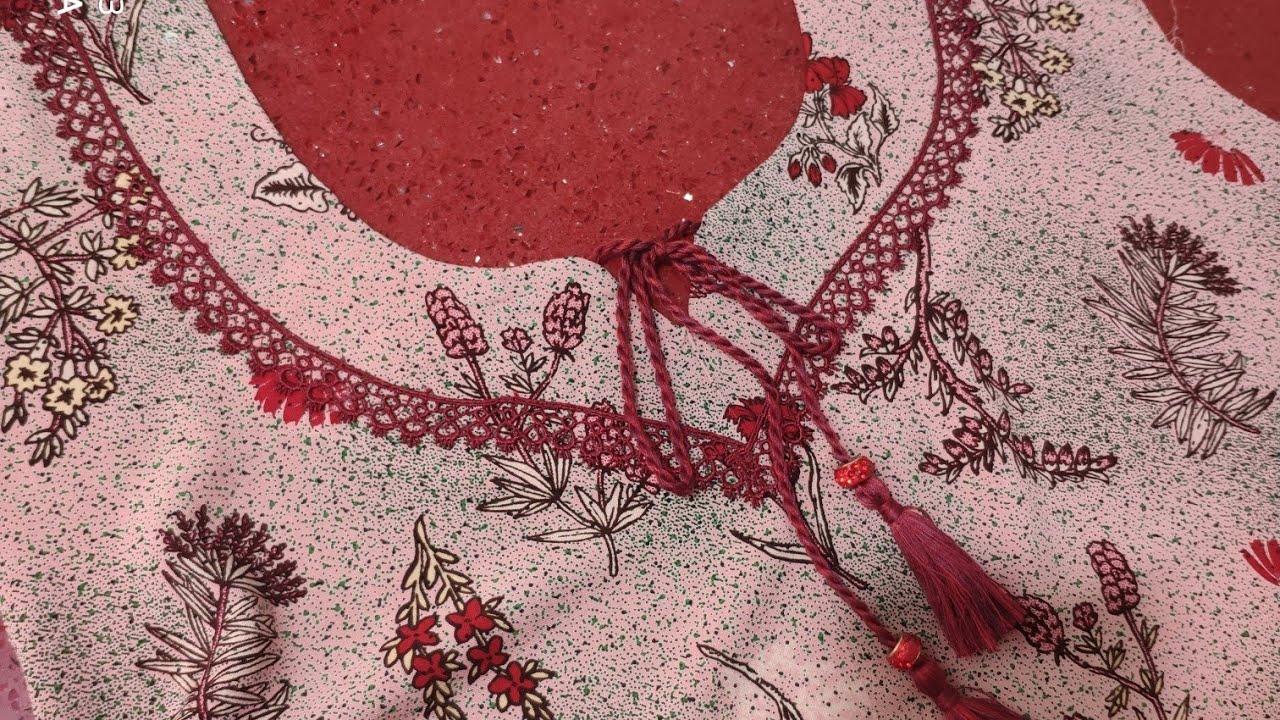 Cutting and stitching/ neck design with lace and tassel/easy sewing ...