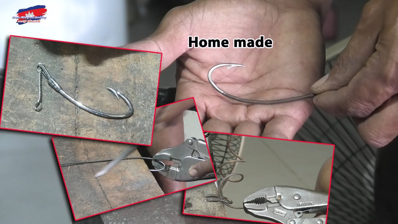 How the handmade fishing hooks making at home by Cambodian people in ...