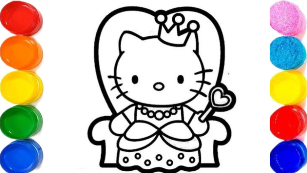 A Cute Princess Hello kitty.... Let's Colour The Cute Princess Hello ...