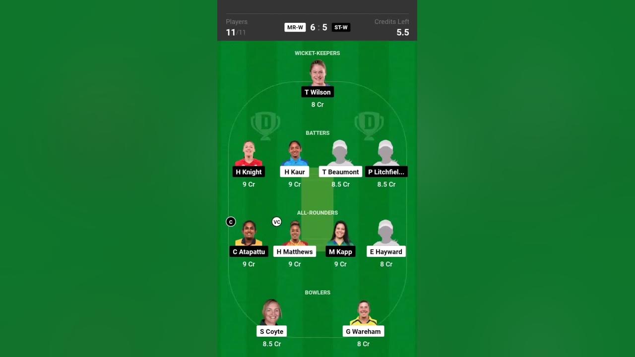 MR-W vs ST-W Dream11 Prediction Today Match, ST-W vs MR-W Fantasy Dream ...