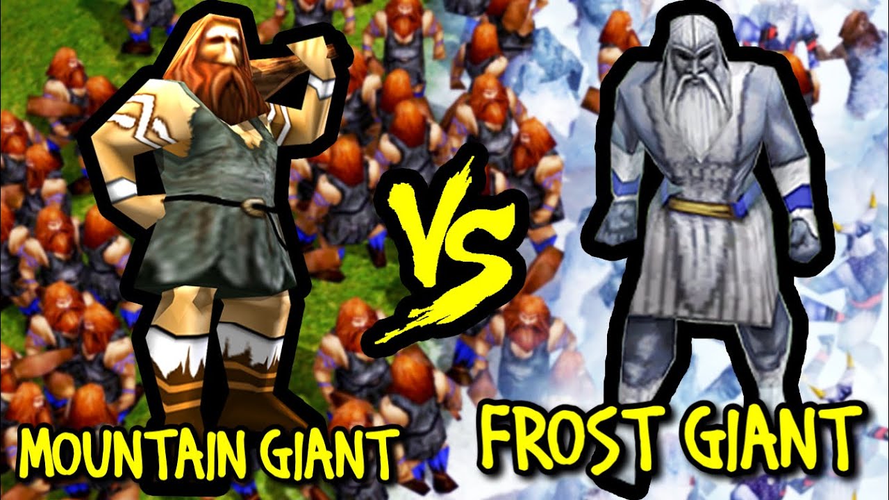 200 MOUNTAIN GIANTS vs 200 FROST GIANTS | Age of Mythology - YouTube