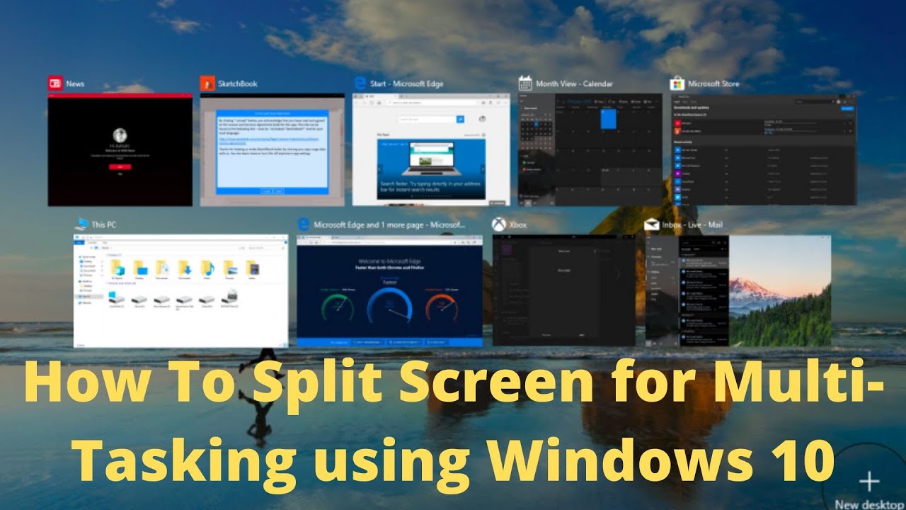 How To Split Screen for Multi-Tasking using Windows 10 || How To Use ...
