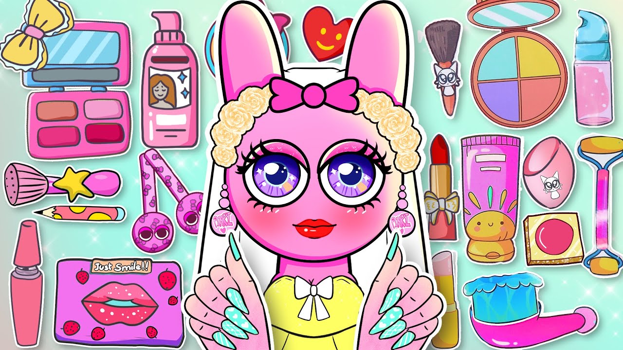 ☁️Paper DIY☁️ INCREDIBOX SPRUNKI Pinki Bride Skincare + Makeup + Nails ...