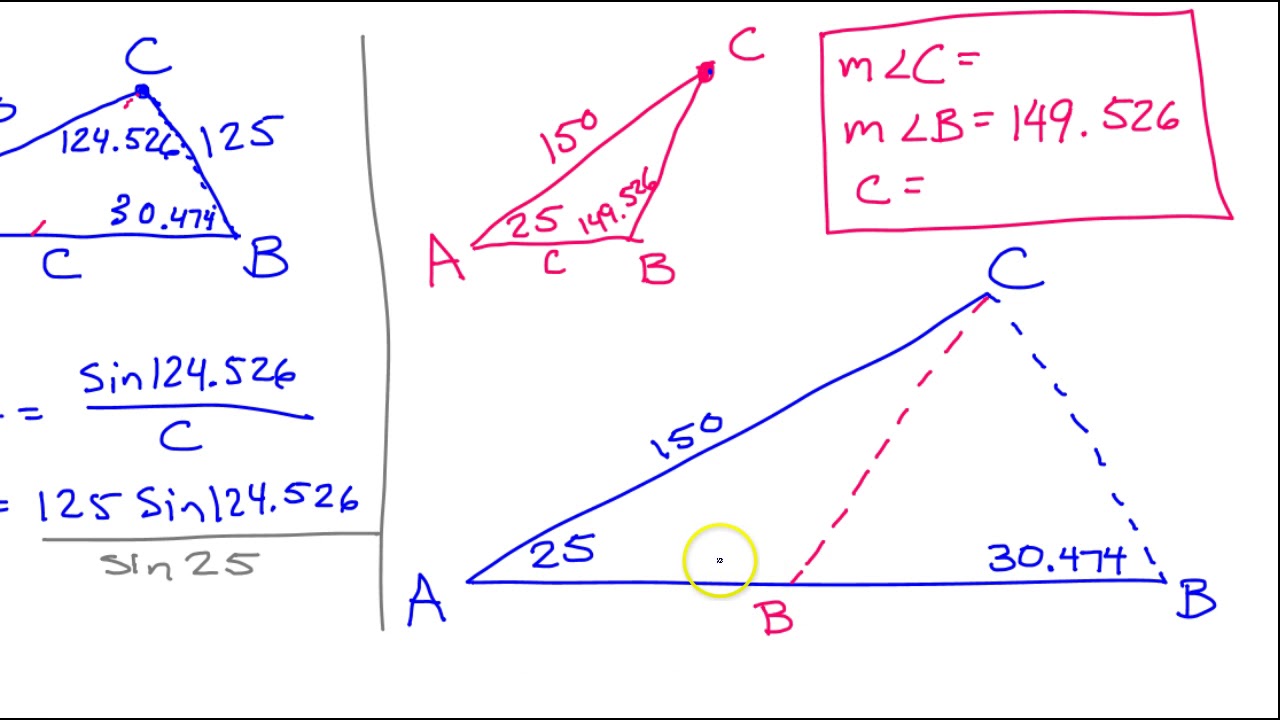 Day 4 HW (5 to 6) Law of Sines Ambiguous Case - YouTube