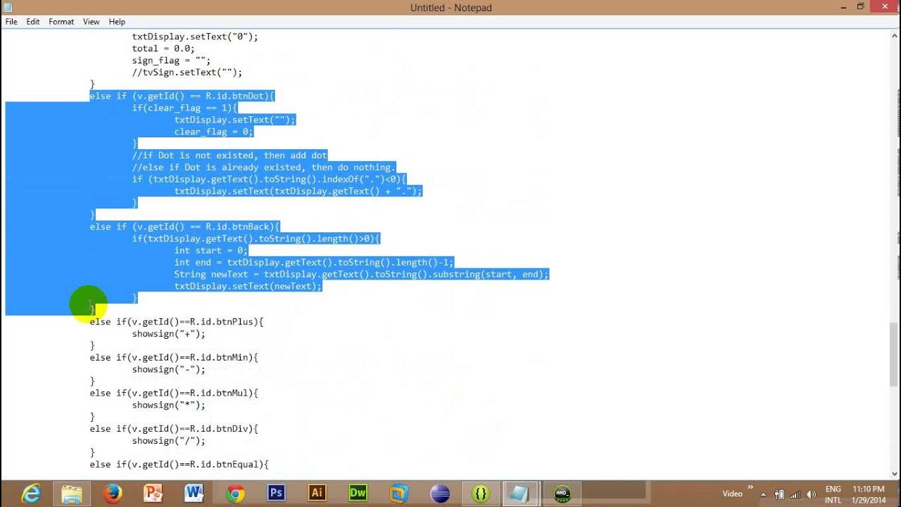 Android tutorial calculator part 4 - YouTube