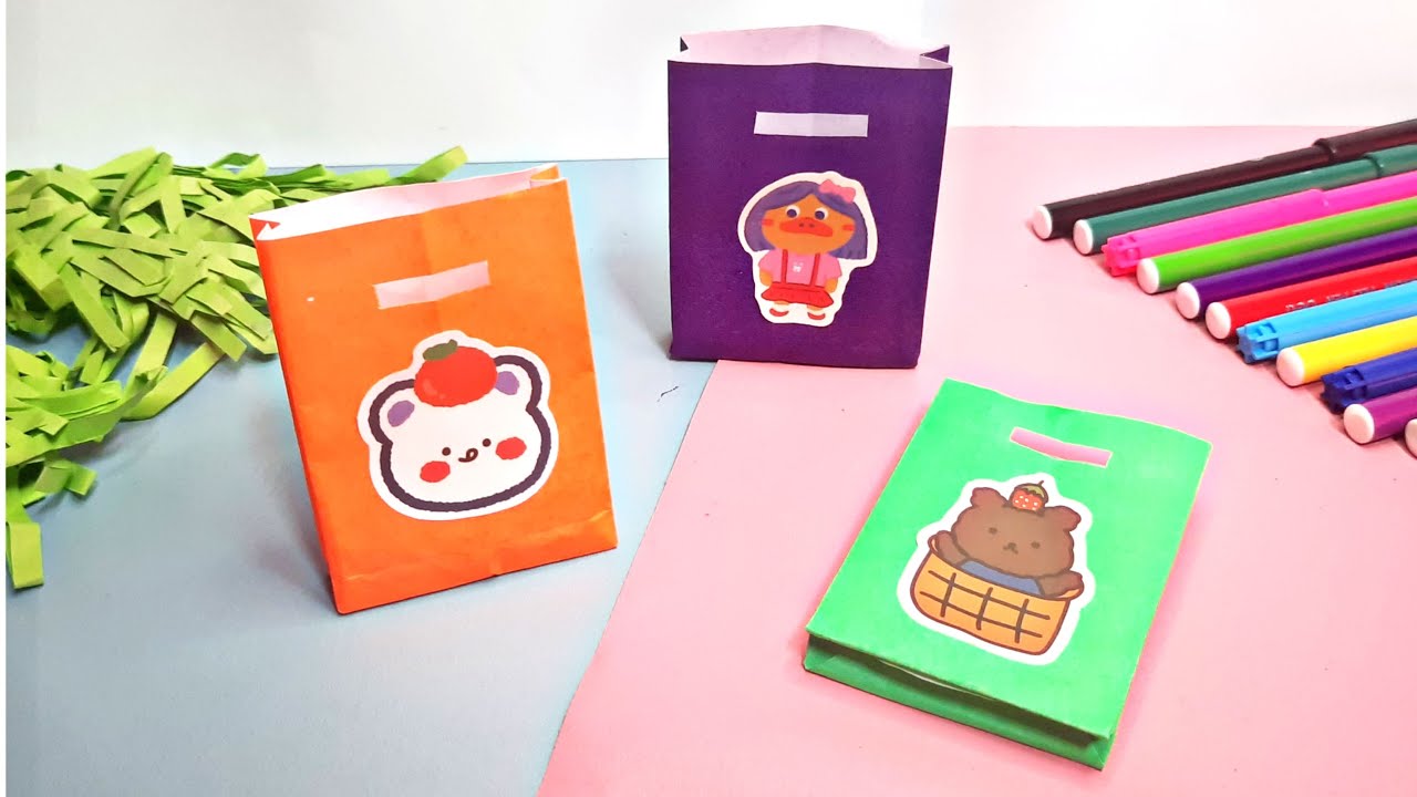 ide jualan Cara membuat tas origami simple || paper bag mini || how to ...