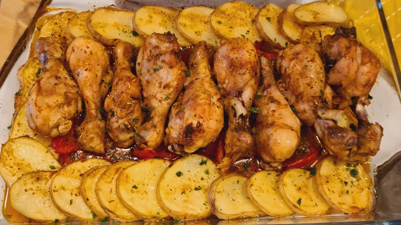 Pollo Con Papas Al Horno Facil Y Muy Rico Youtube