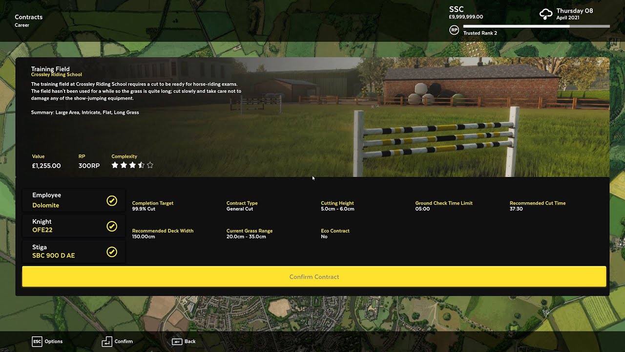 Training Field Crossley Riding School - Lawn Mowing Simulator - YouTube