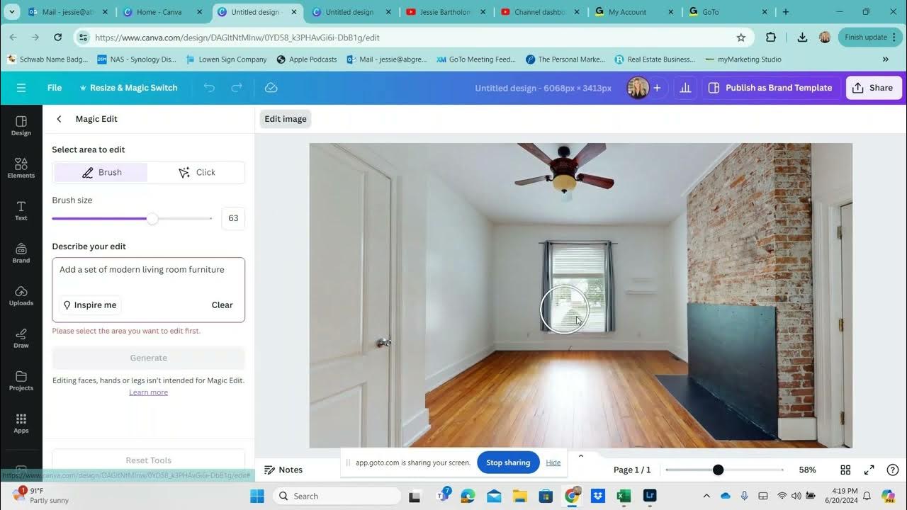 Virtually Stage a Living Room with Canva Magic Edit - YouTube