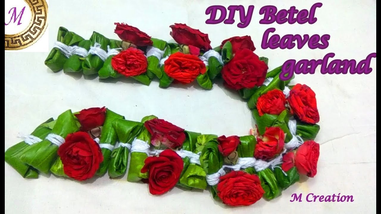 betel leaves garland\betel leaf garland for hanuman - YouTube