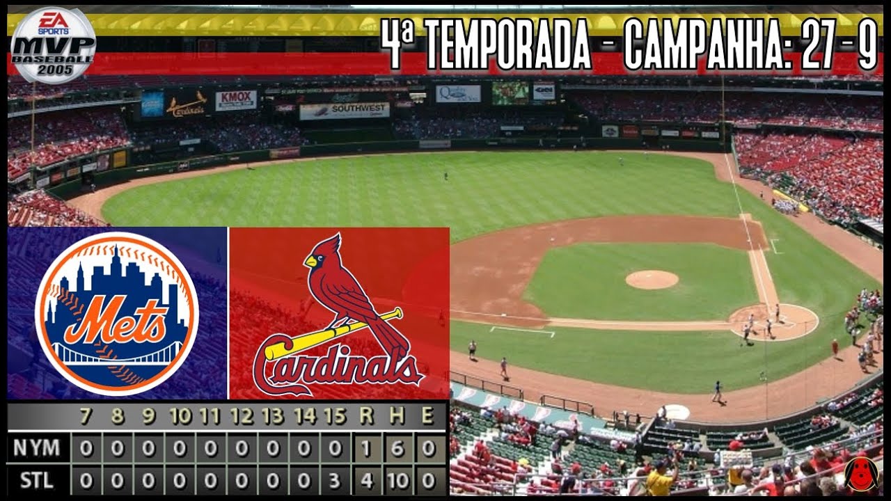 MVP Baseball 2005: N.Y. Mets 1-4 St. Louis (Temporada Regular: 27-9 ...