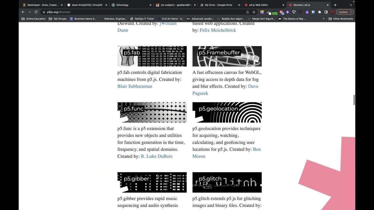 P5js Website And Reference Orientation Spring 2023 Youtube