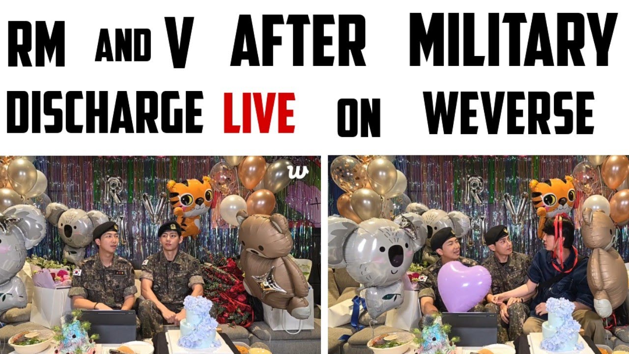 Rm and discharge live on weverse🔴|| rm and v military discharge live ...