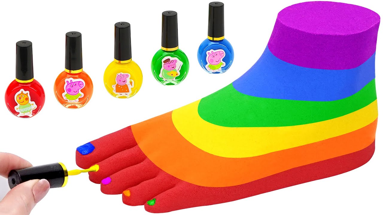 Satisfying Video | DIY How To Make Rainbow Foot Cake with Kinetic Sand ...