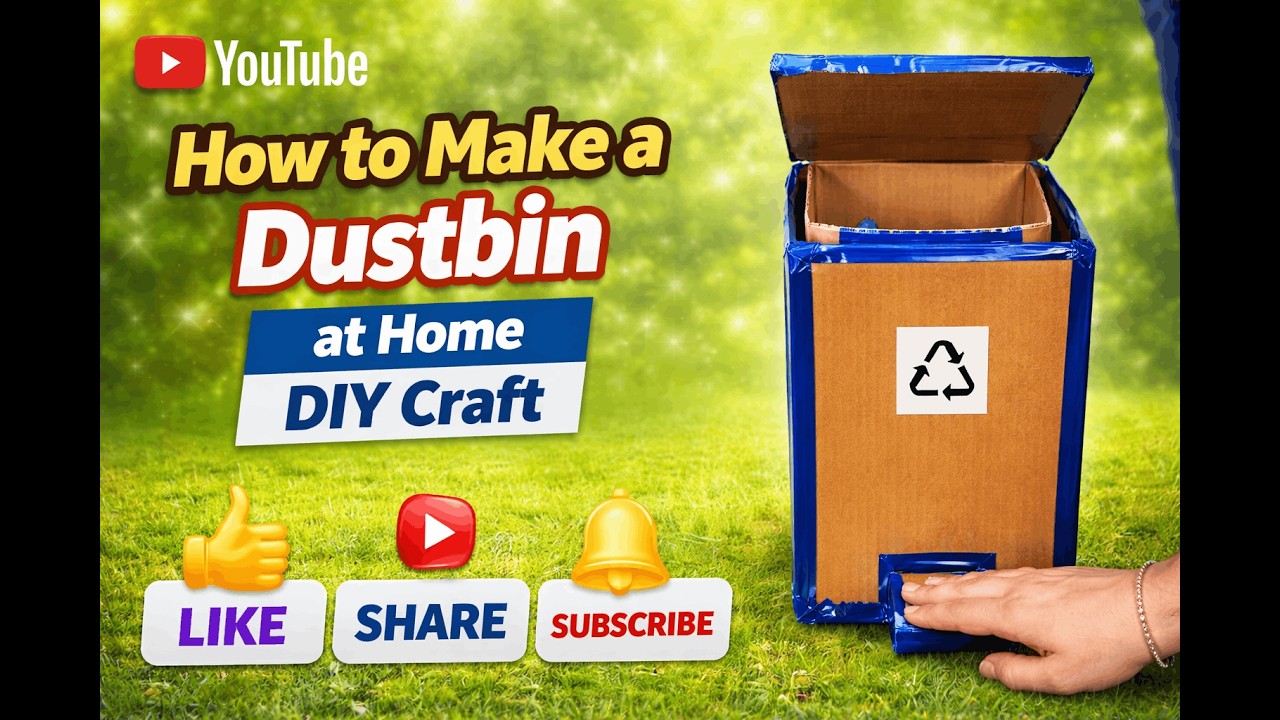 How to Make a Dustbin at Home 🗑️ | DIY Craft Using Waste Material # ...
