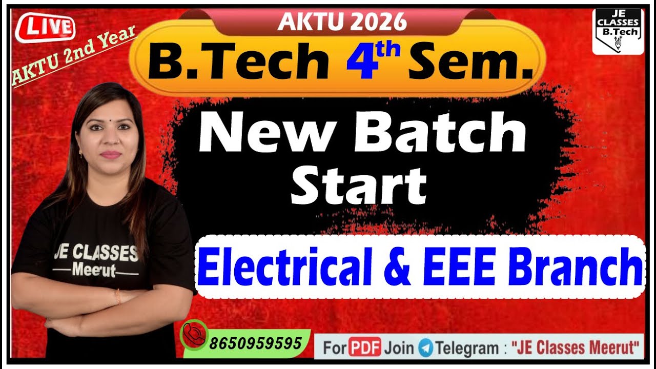AKTU B.Tech 4th Semester New Batch Start EE & EEE Engineering || B.Tech ...
