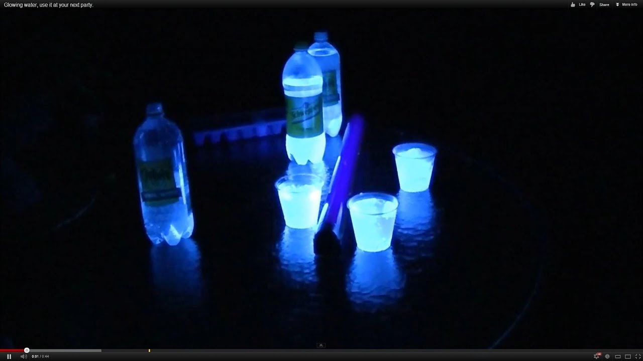 Amazing glowing water, use it at your next party, call it 'Chernobyl ...