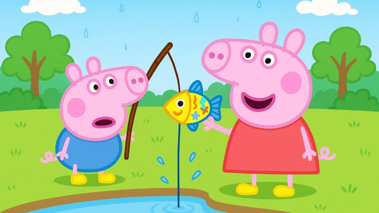 Peppa and George's Exciting Day Fishing by the Pond! 🐟 | Peppa Pig ...