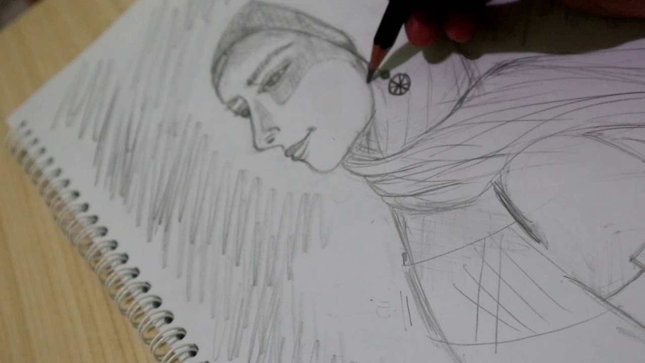 Belajar gambar muka berkerudung || beginner drawing - YouTube
