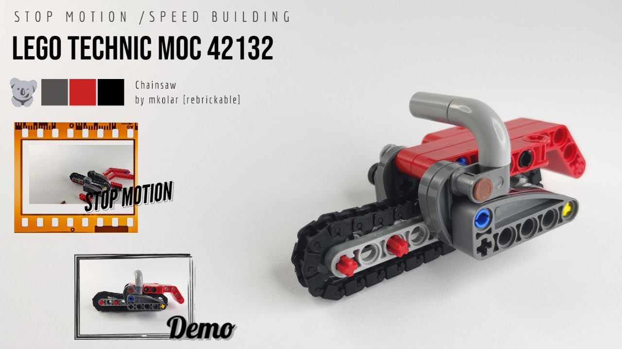 Let's Build LEGO Technic 42132 MOC Chainsaw [Stop Motion and Speed ...
