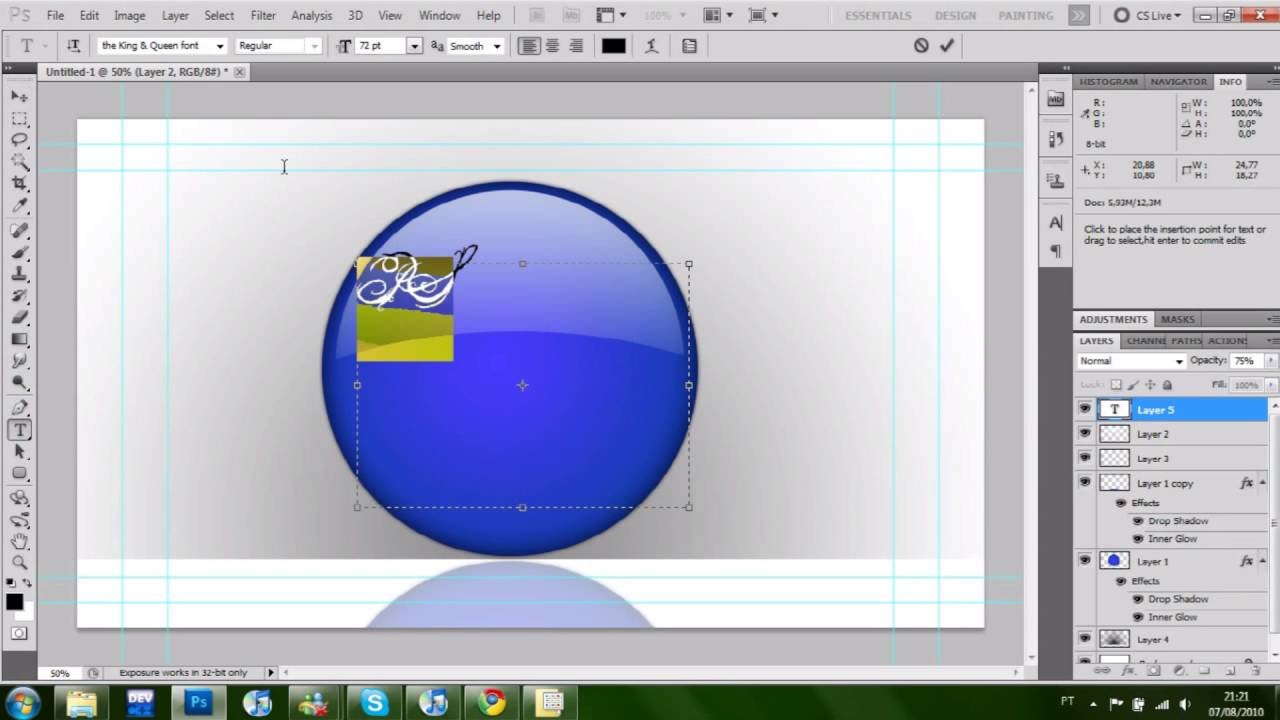 Creating A Glossy Sphere - Photoshop CS5 Extended (1080p) - YouTube