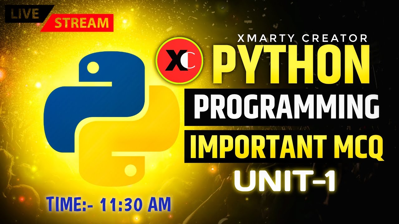 Python Programming Important Mcq Unit 1 Sunday Live Quiz Python Programming Youtube
