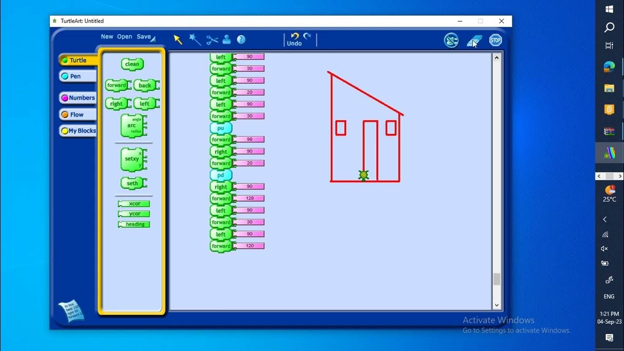 Turtle Art Project: build a house using Turtle Art programming language ...