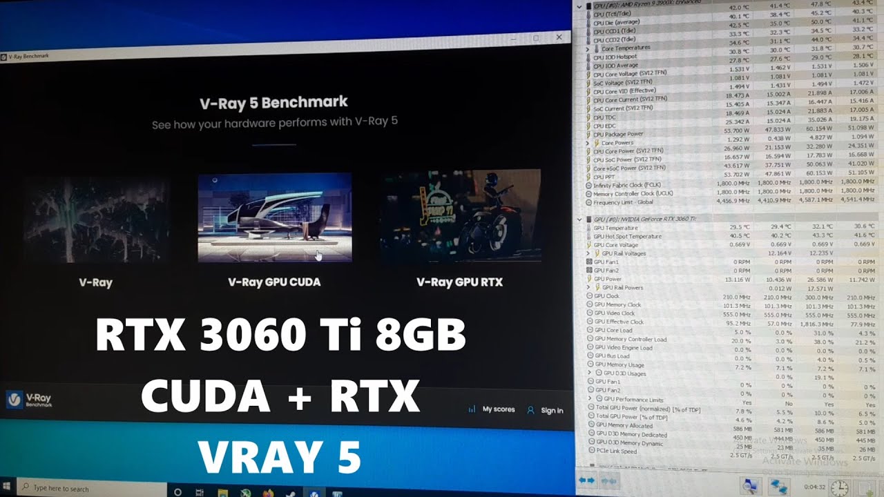 V-Ray 5 Benchmark Render with CUDA and RTX - GeForce RTX 3060 Ti - YouTube