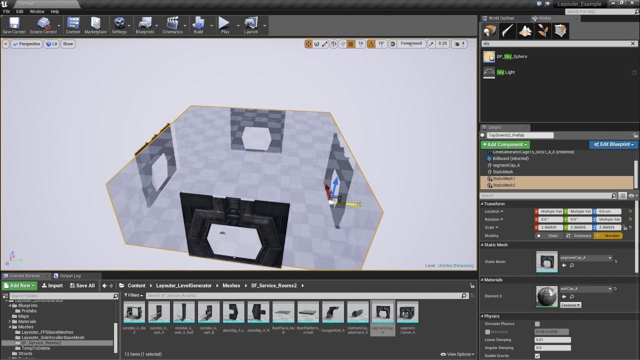 Layouter Unreal Engine 4 Blueprint Level Generator - Prefab Creation - YouTube