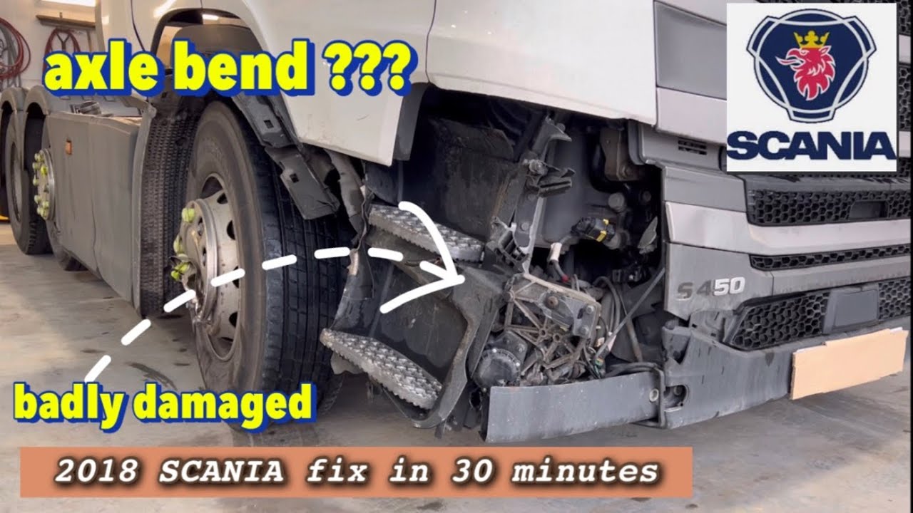 Well smashed 2018 SCANIA gets fix in 30 minutes - YouTube