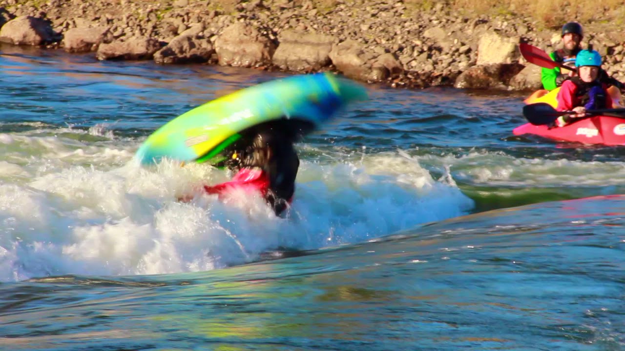 Young guns tricks in the Bend Whitewater Park - YouTube