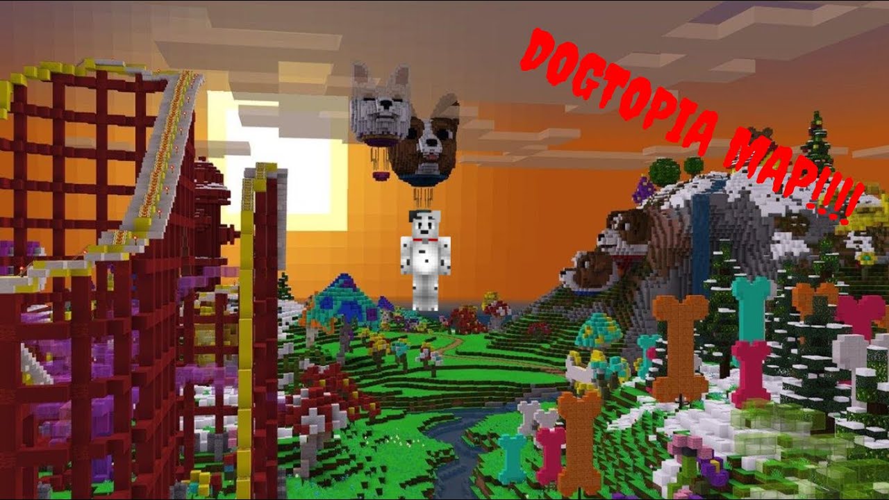 EXPLORING DOGTOPIA MAP IN MINECRAFT!!!!! - YouTube