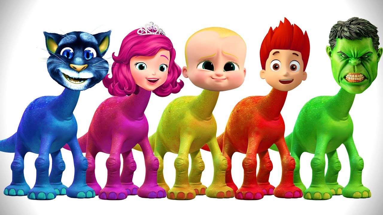 The Finger Family Dinosaurs Tom Sofia Ryder Hulk Boss Baby Colors Learn ...