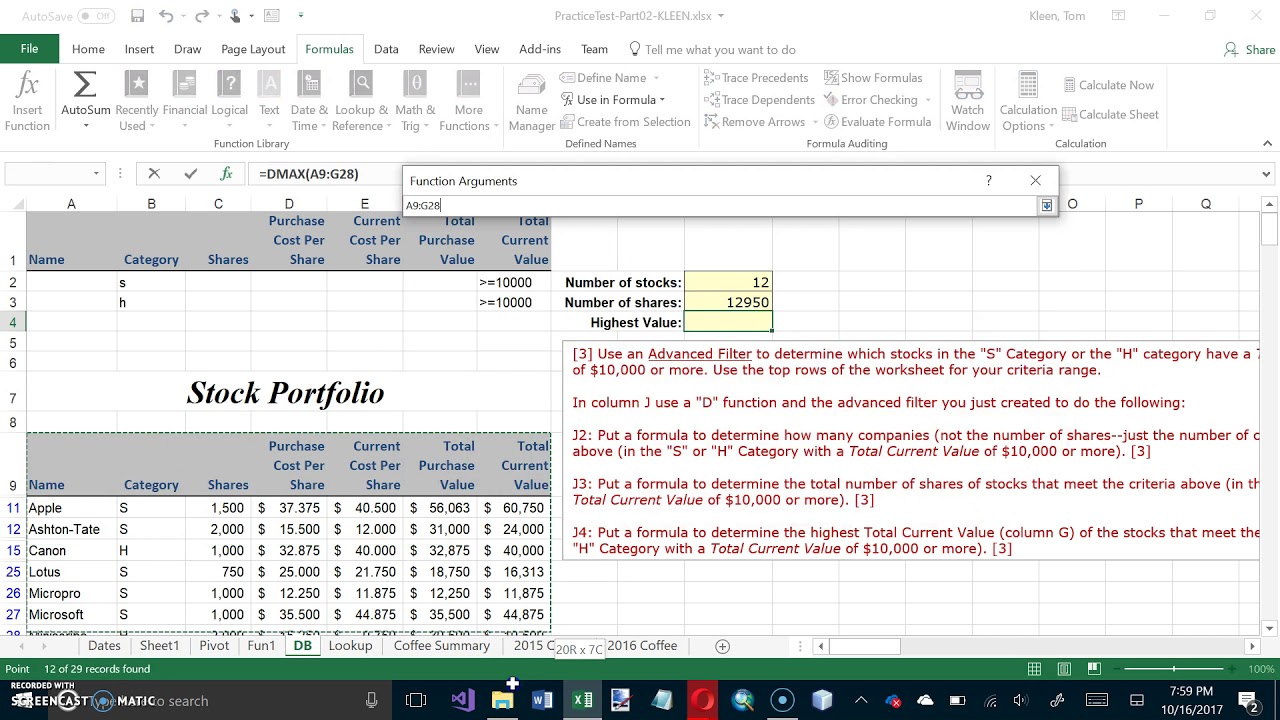 Excel 2016 Practice Test Test 2 Video 2 YouTube excel-2016-practice-test-test-2-video-2-youtube