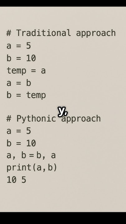 Swap two variables in python - Traditional vs Pythonic #python #code #programming #coding # ...