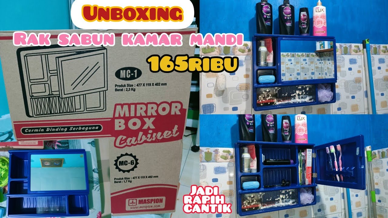 Unboxing Mirror Box Cabinet Maspion | Rak Sabun Kamar Mandi Minimalis ...