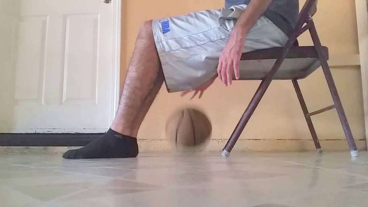 How To Dribble Under Your Legs While Sitting On A Chair - YouTube