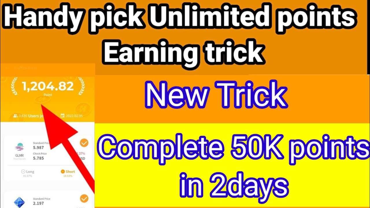 Handy pick unlimited point earning trick/#how to withdraw from handy ...