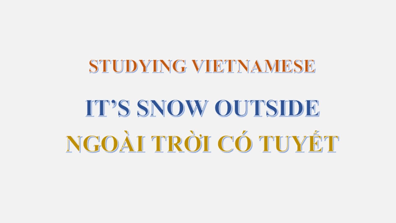 Lesson 28 It’s Snow Outside I Studying Vietnamese - YouTube