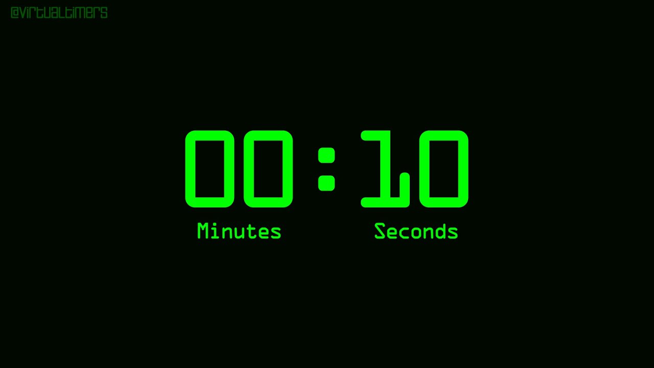 10 Seconds Countdown Timer with Alarm & Time Markers / Chapters - Retro ...