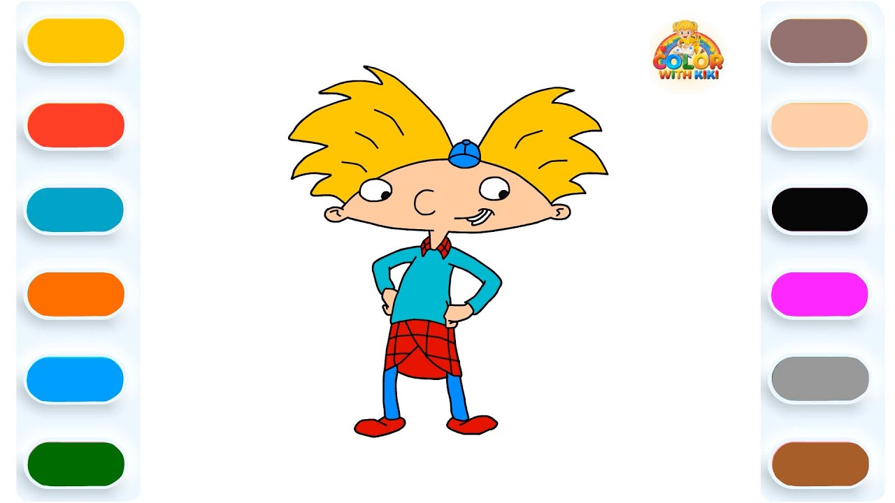 Learn to Draw Hey Arnold - Drawing and Coloring Tutorial for Kids - YouTube