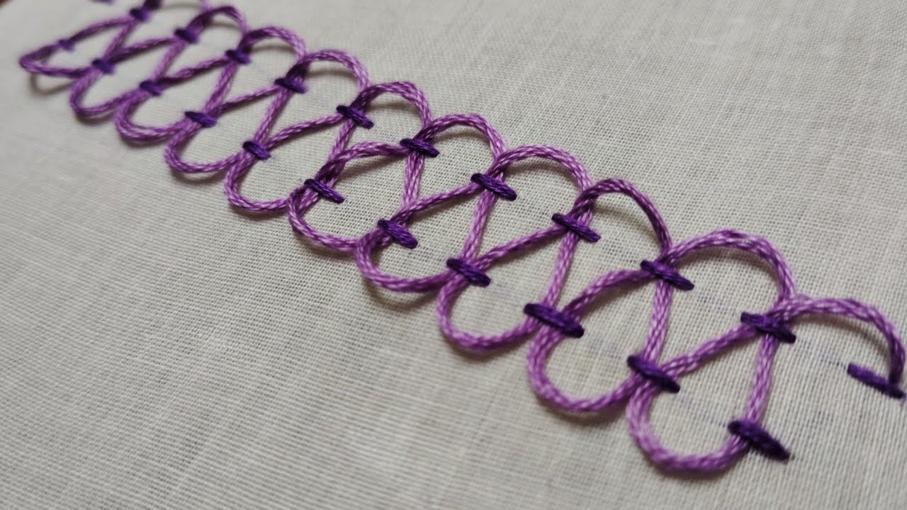 Hand embroidery Border design stitch | Stitches for border line ...