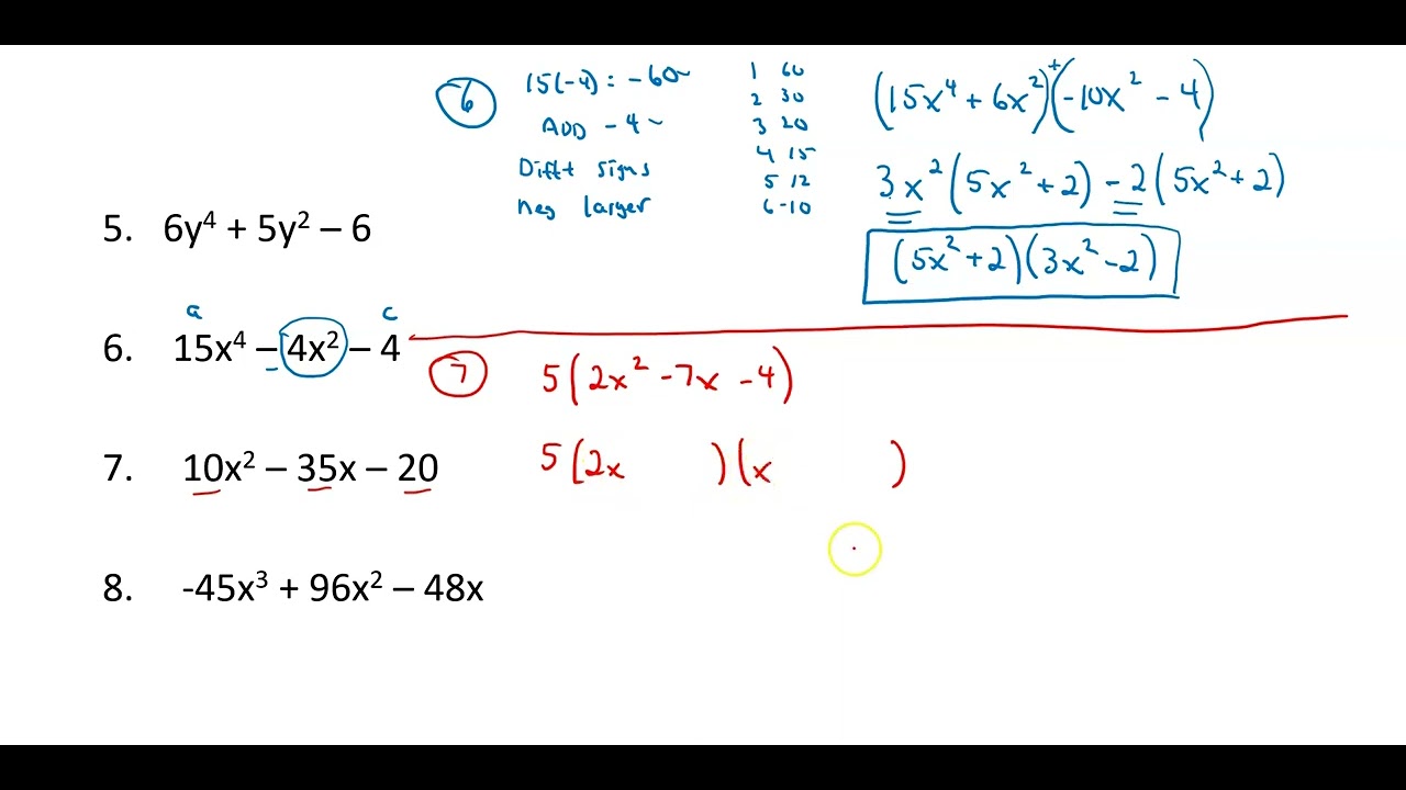 Section 6.3: Factoring Trinomials (Part 2) - YouTube