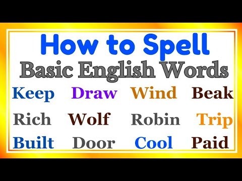 Spelling|Spell Some Basic Words|Learn How to Spell- Part 2 - YouTube