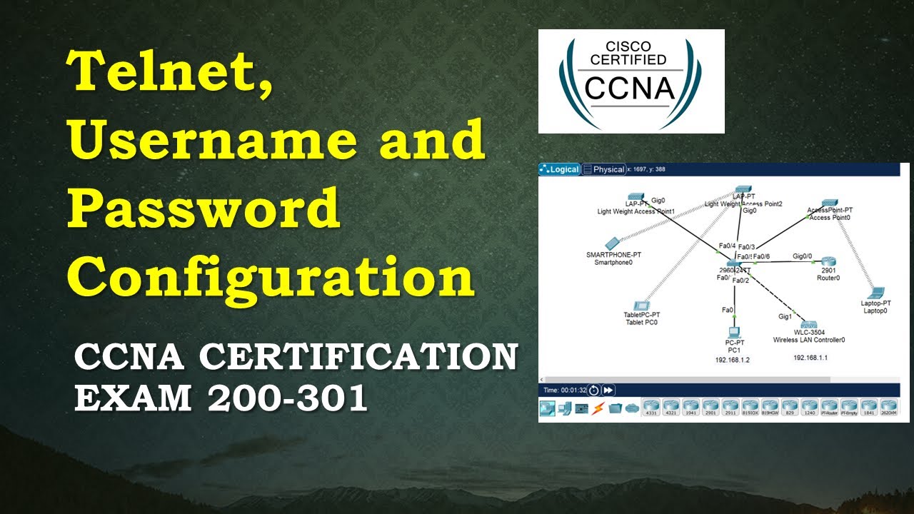 CCNA 200-301 | Module 9 | Telnet Username and Password Configuration # ...
